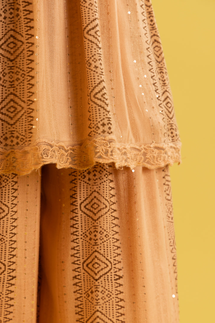 Pastel Pink & Light Brown Lace Floral Cord Set – labelreyya