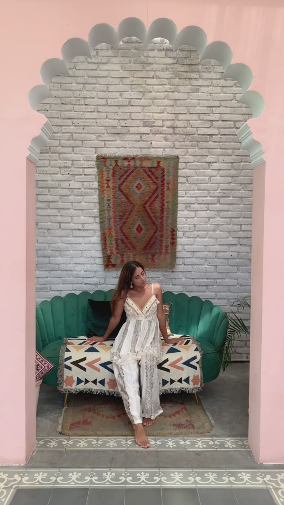Boho Off White lace co-ord set | Luxury and Elegant Beach co-ord set