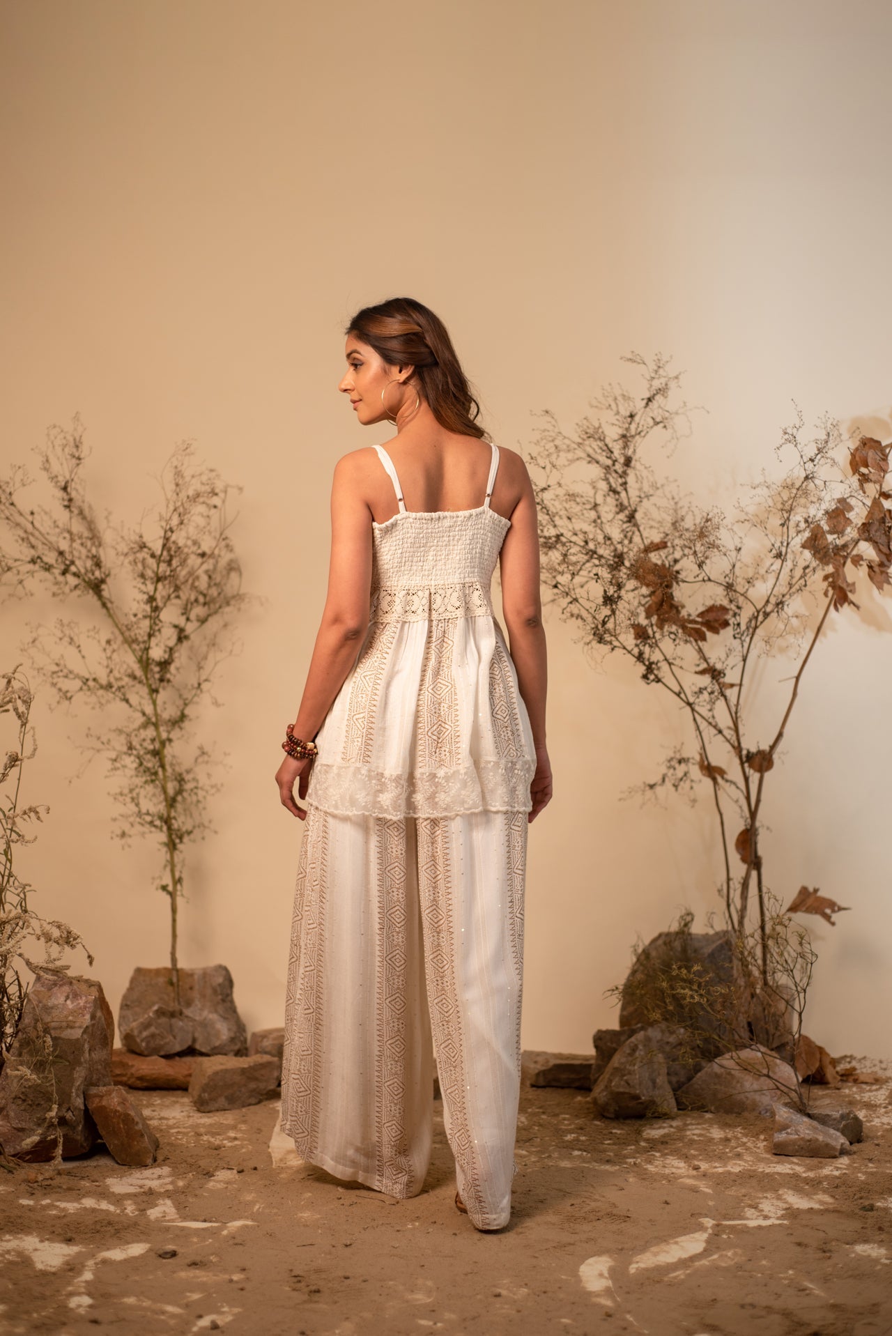 Boho Off White lace co-ord set | Luxury and Elegant Beach co-ord set – labelreyya