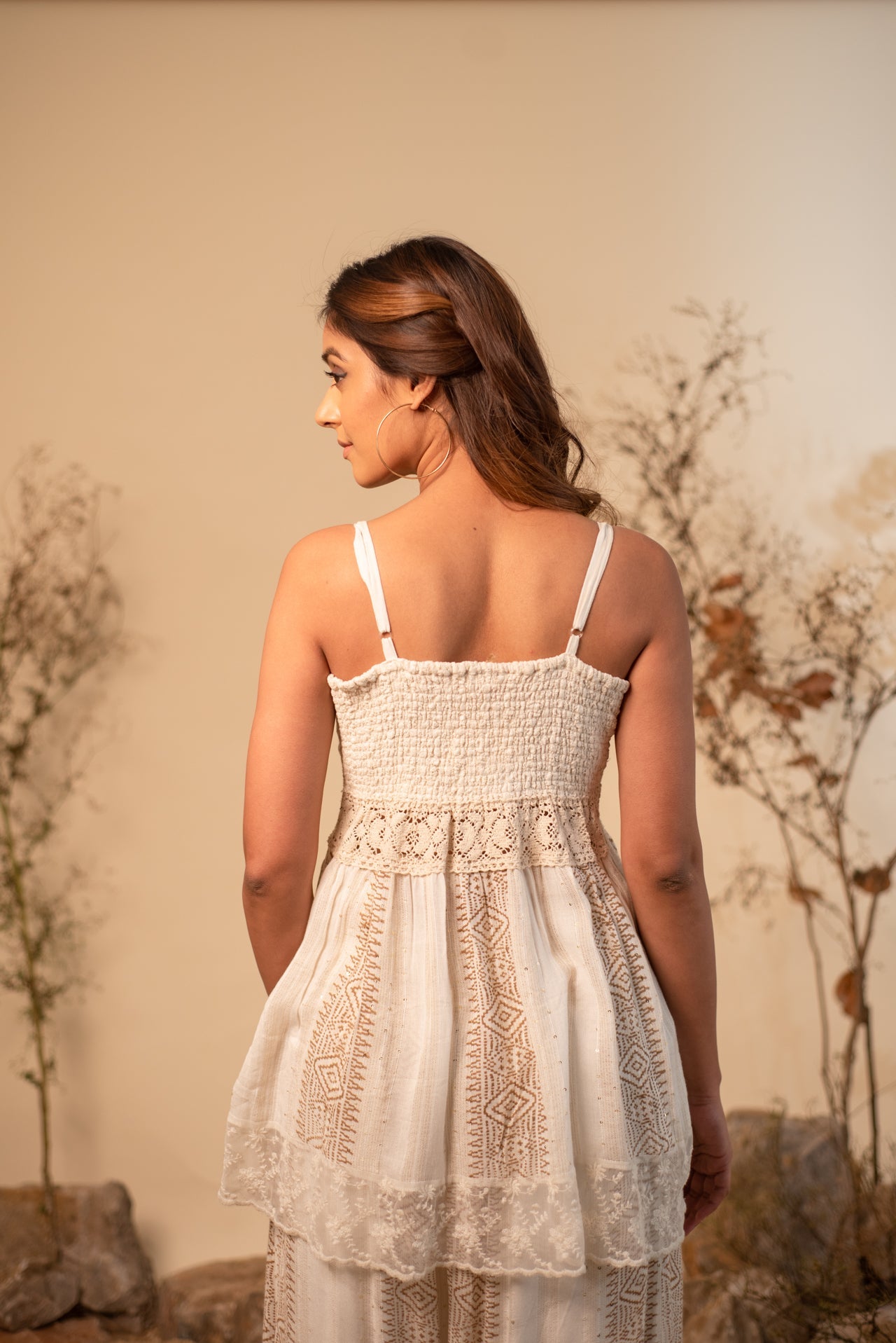 Boho Off White lace co-ord set | Luxury and Elegant Beach co-ord set – labelreyya