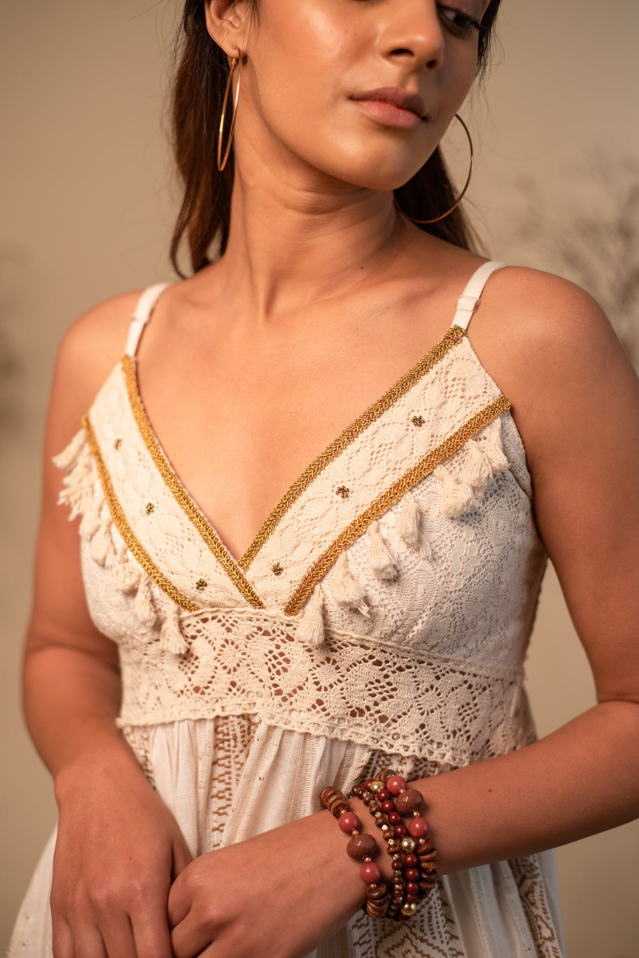 Boho Off White lace co-ord set | Luxury and Elegant Beach co-ord set – labelreyya